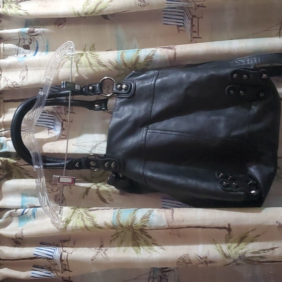 Linea Pelle | Bags | Linea Pelle Black Leather Studded Tote | Poshmark